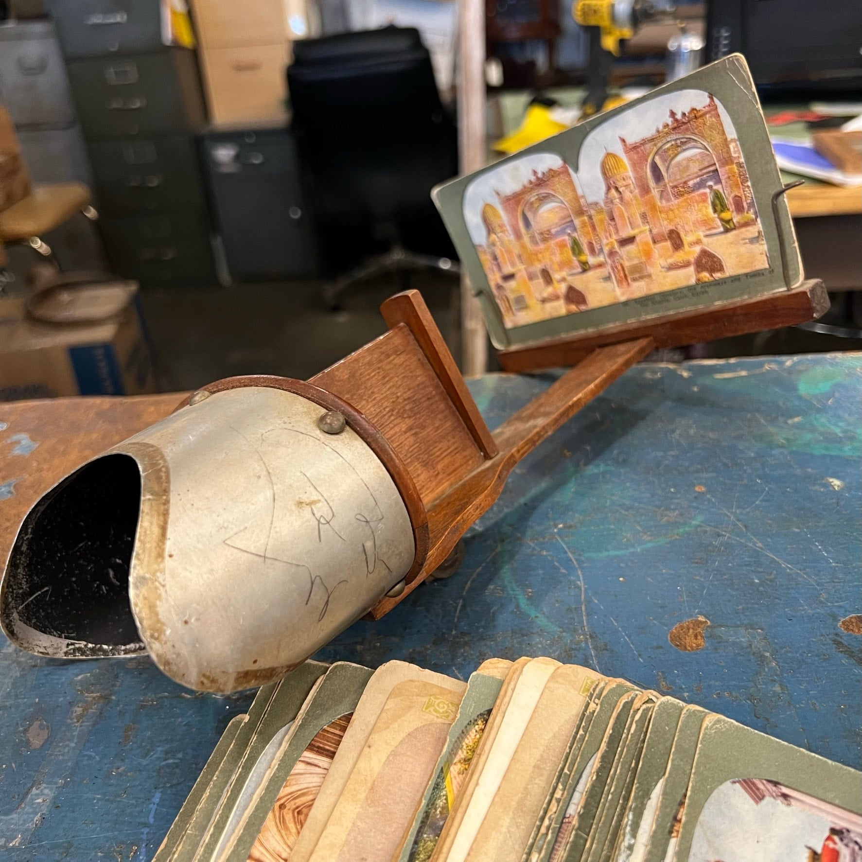 Antique Stereoscope w/ 39 Slides | Madison Street Salvage