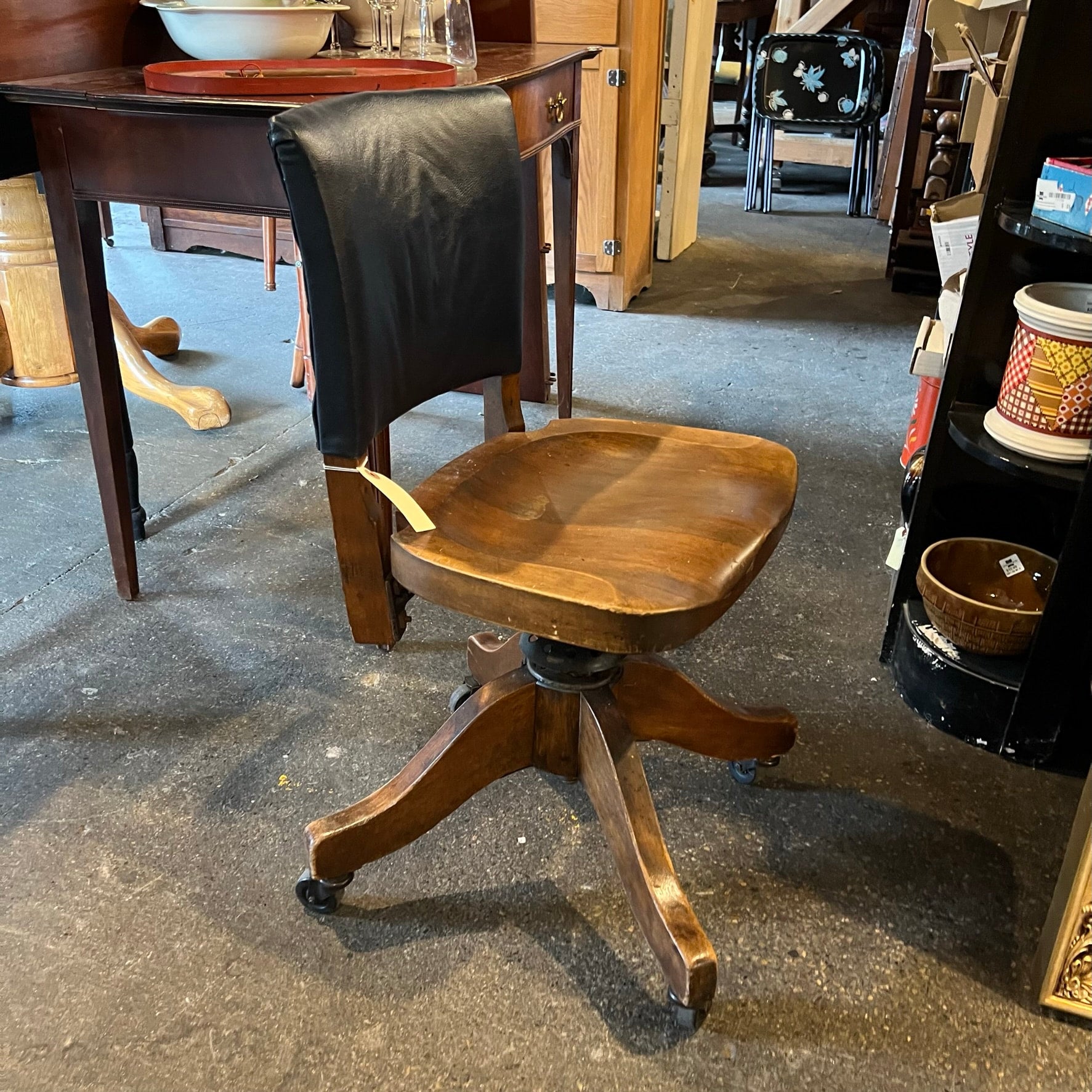 Antique Rolling Bankers Chair | Madison Street Salvage