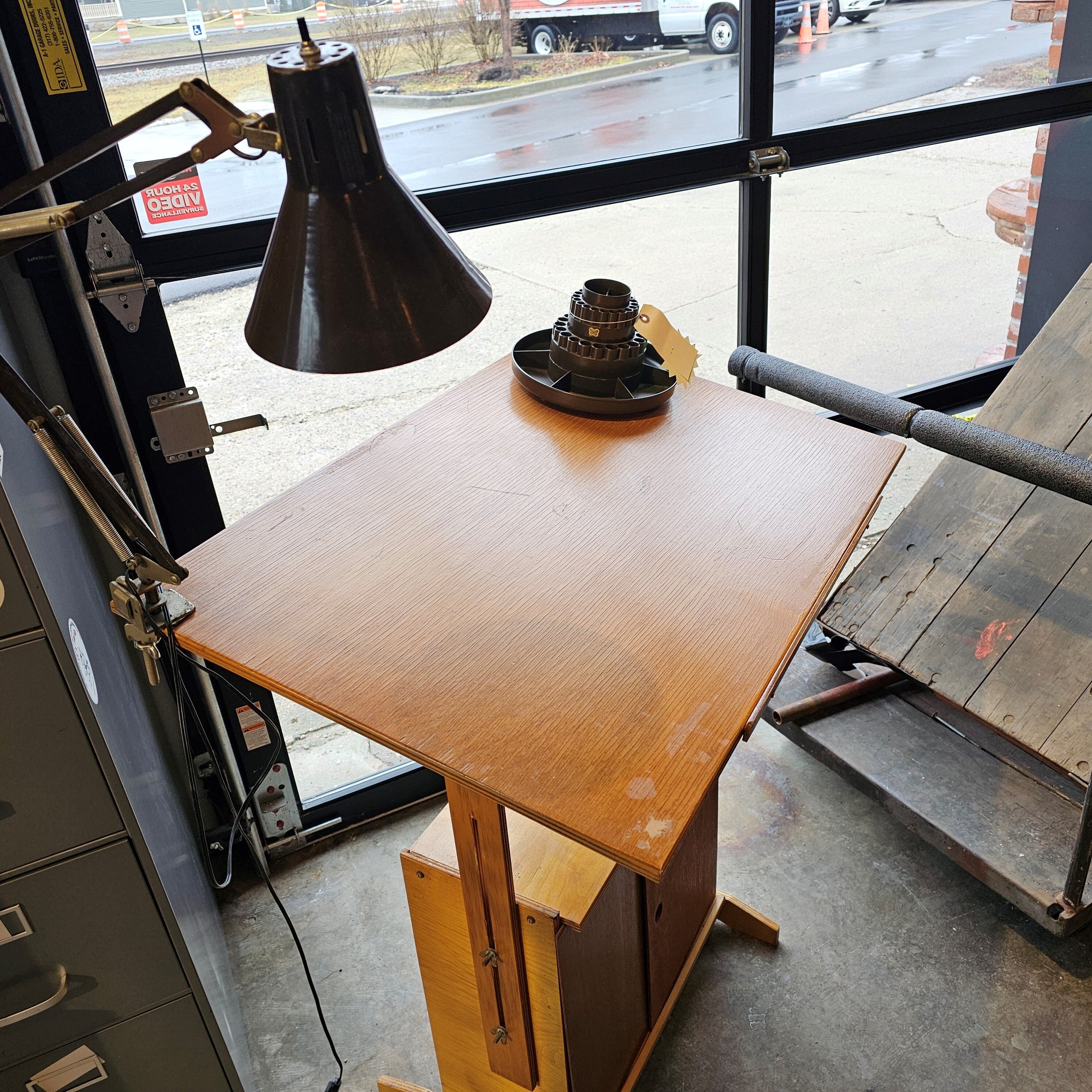 Drafting Table with Drafting Table Light | Madison Street Salvage