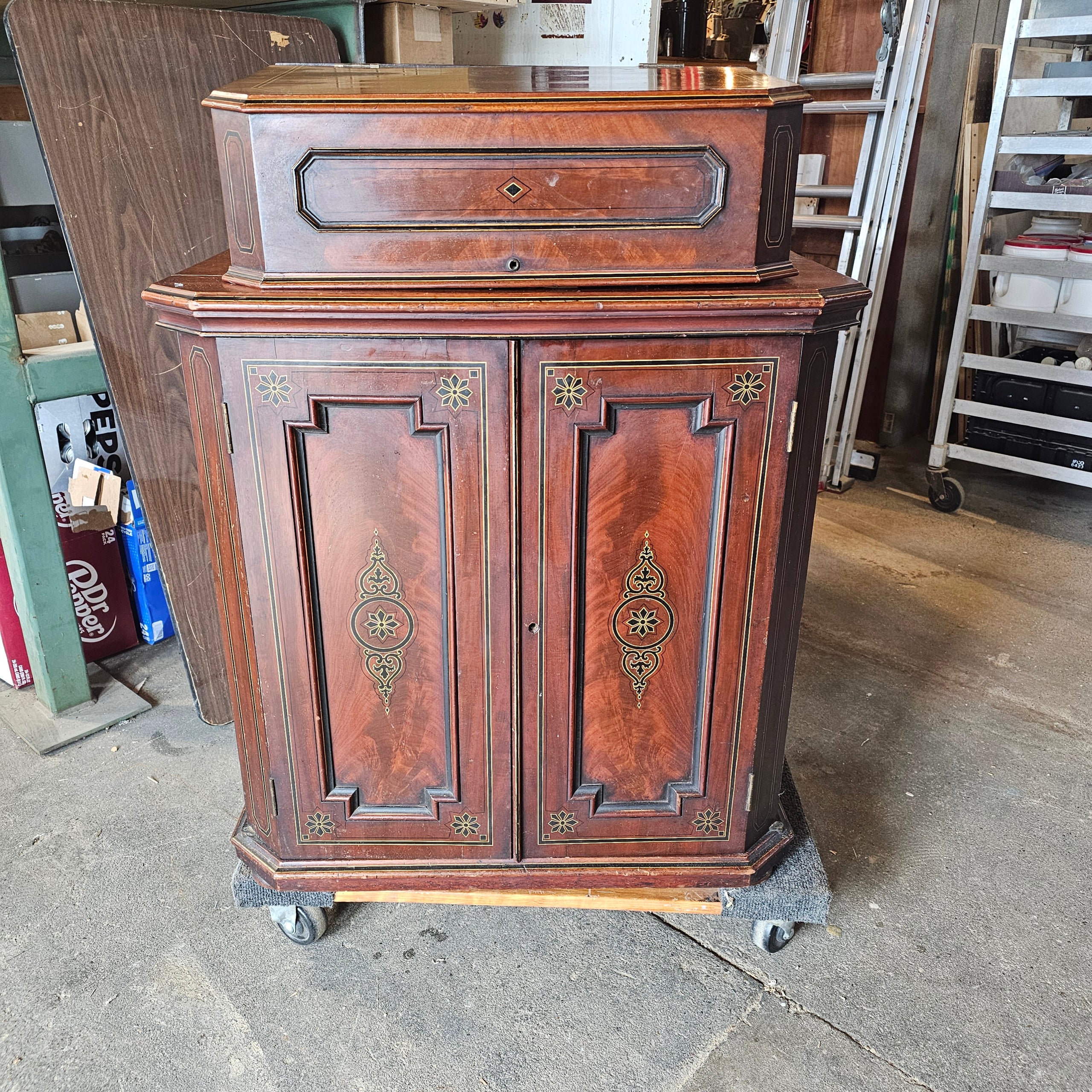 Antique Federal Style Ornate Secretary Desk | Madison Street Salvage